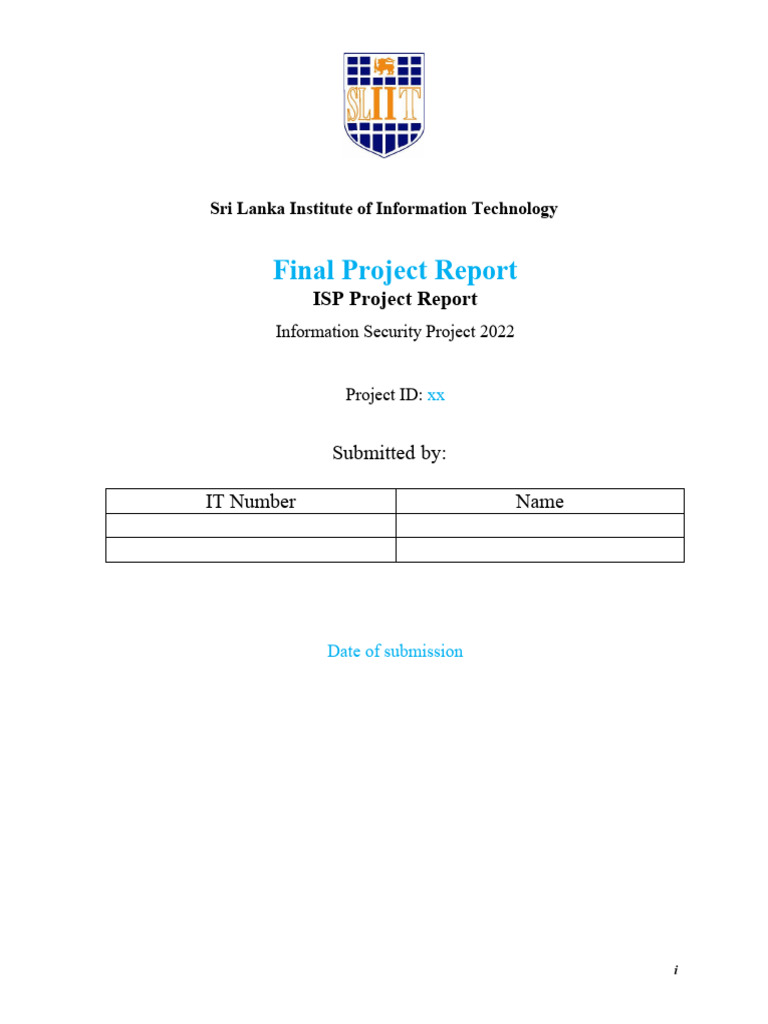 ISP FinalReport Template | PDF