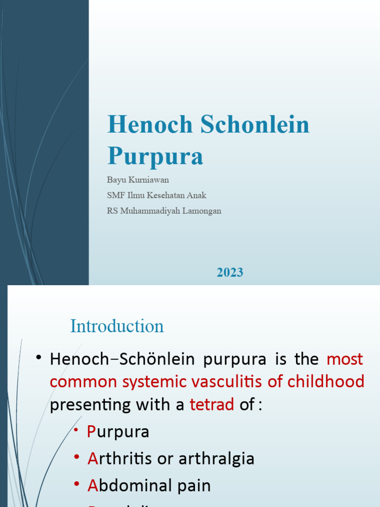 Henoch Schonlein Purpura REV | PDF | Rheumatology | Dermatology