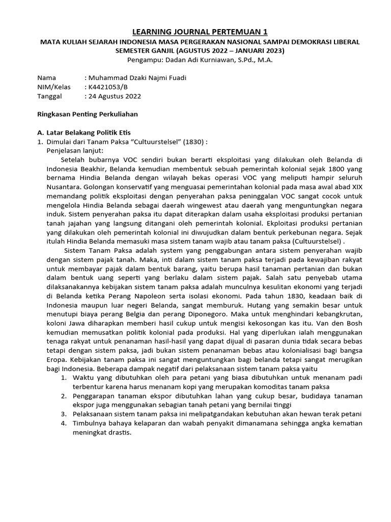 Muhammad Dzaki Najmi Fuadi - B - K4421053 - LJ Pertemuan 1 | PDF