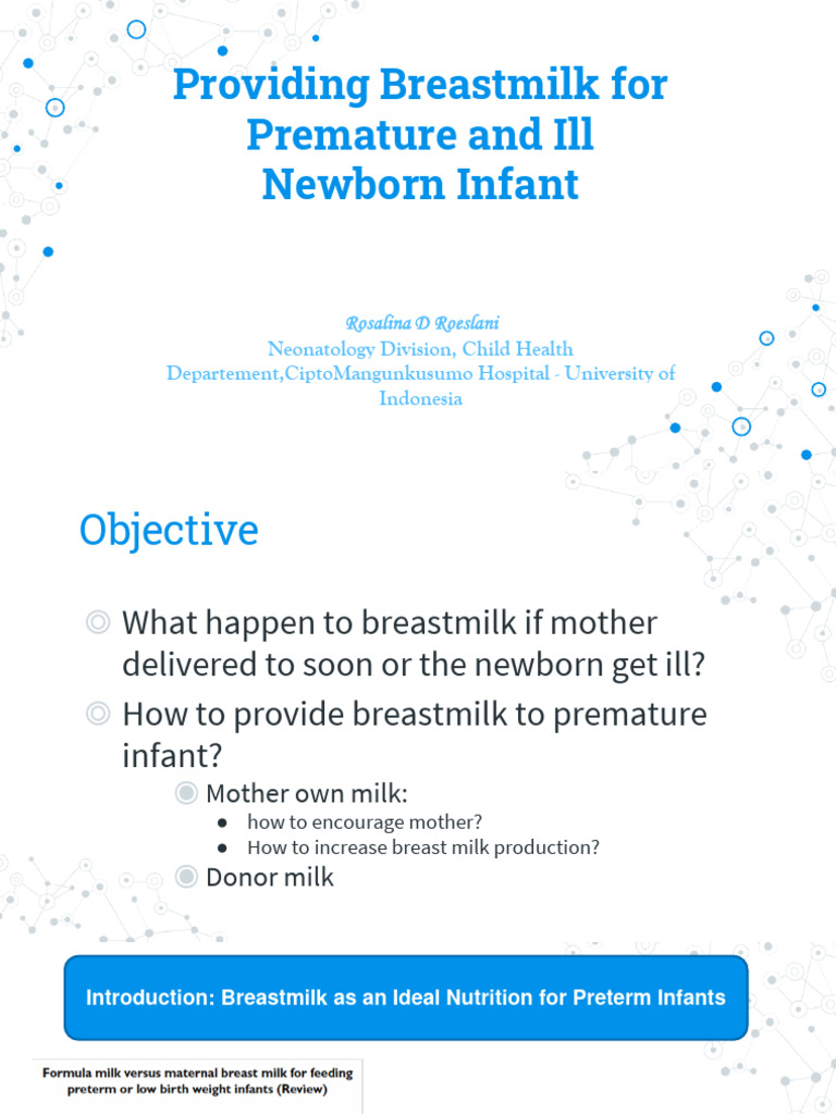 Providing Breastmilk for Premature and Ill Newborn Infants | PDF ...