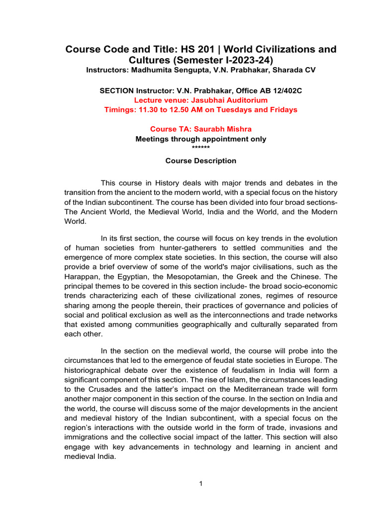 World Civilizations Course Overview | PDF | Trade | Middle Ages