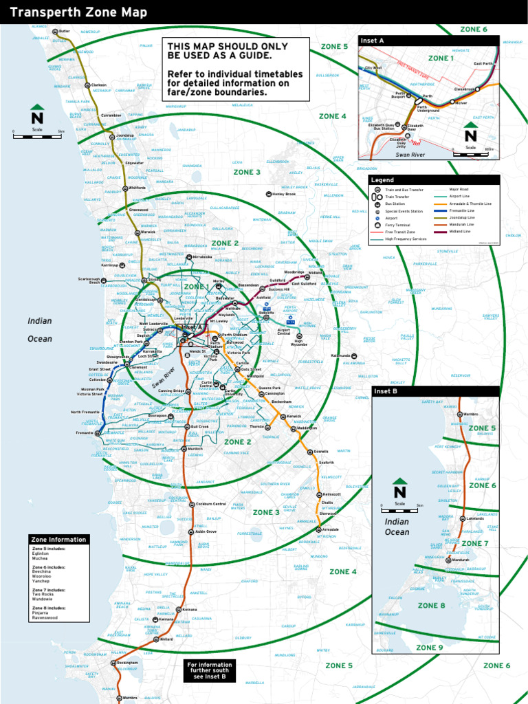 Transperth Zone Map | PDF | Public Services | Transport
