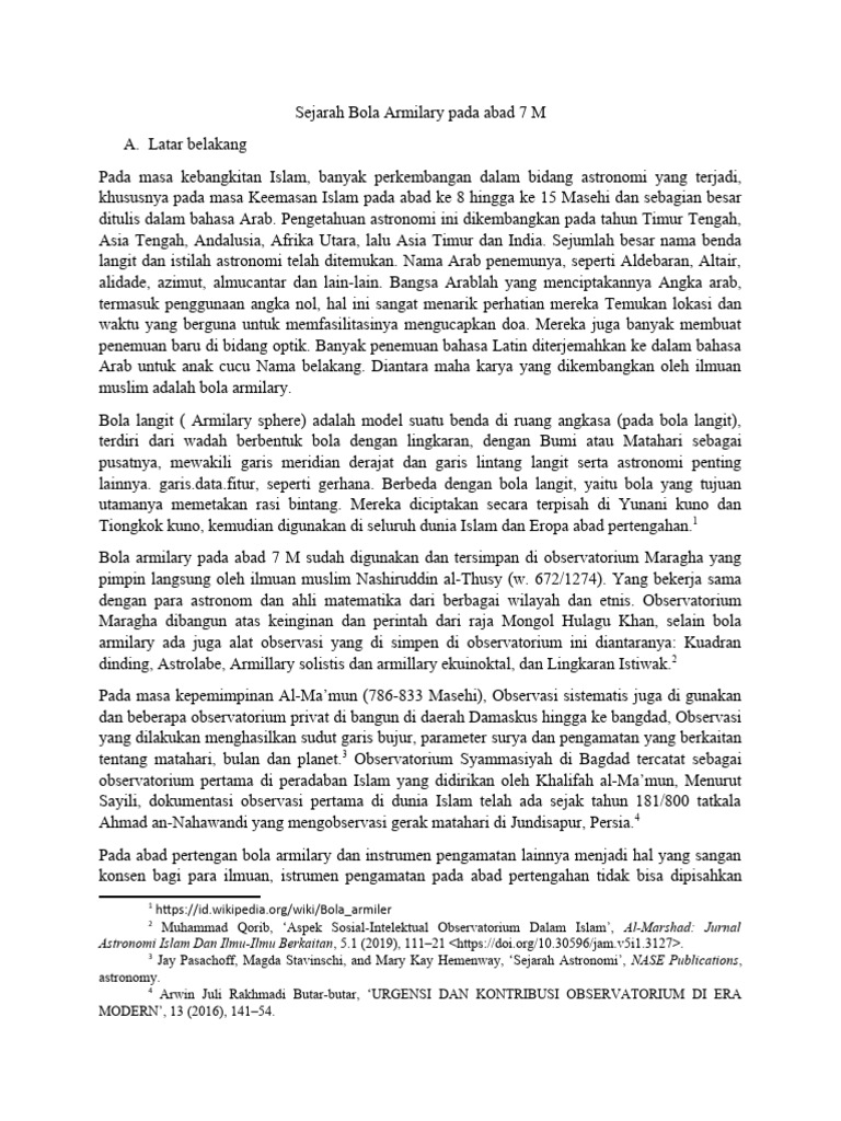 Sejarah Bola Armilary Pada Abad 7 M | PDF