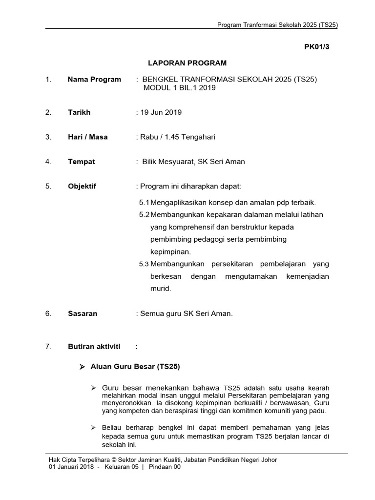 Laporan Bengkel TS25 Modul 1 Bil 1 | PDF