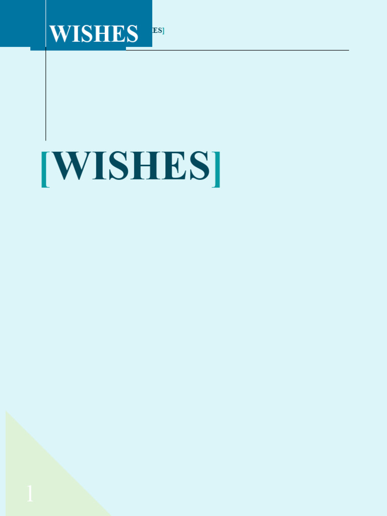 Wishes | PDF | Verb | Language Mechanics