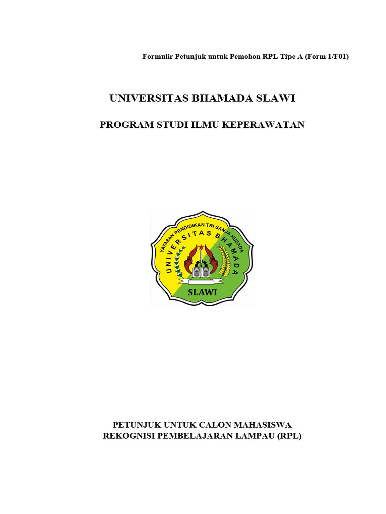 1.petunjuk Untuk Pemohon RPL Tipe A (Form 1 F01) | PDF