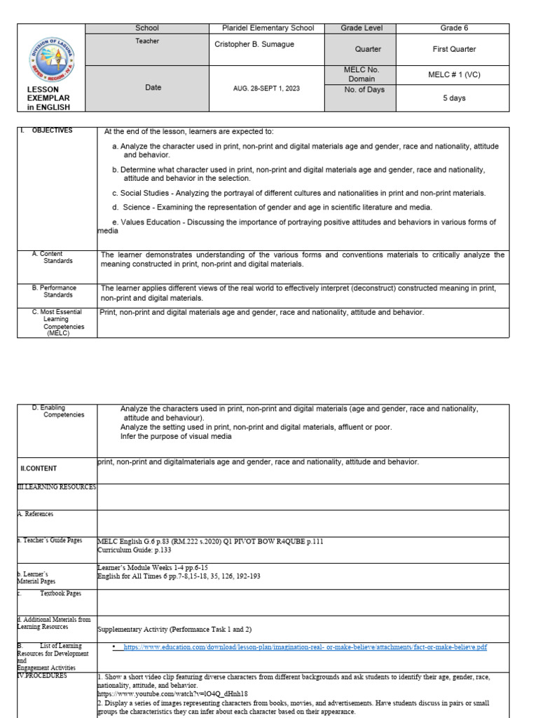 q1 English Week 1 | PDF