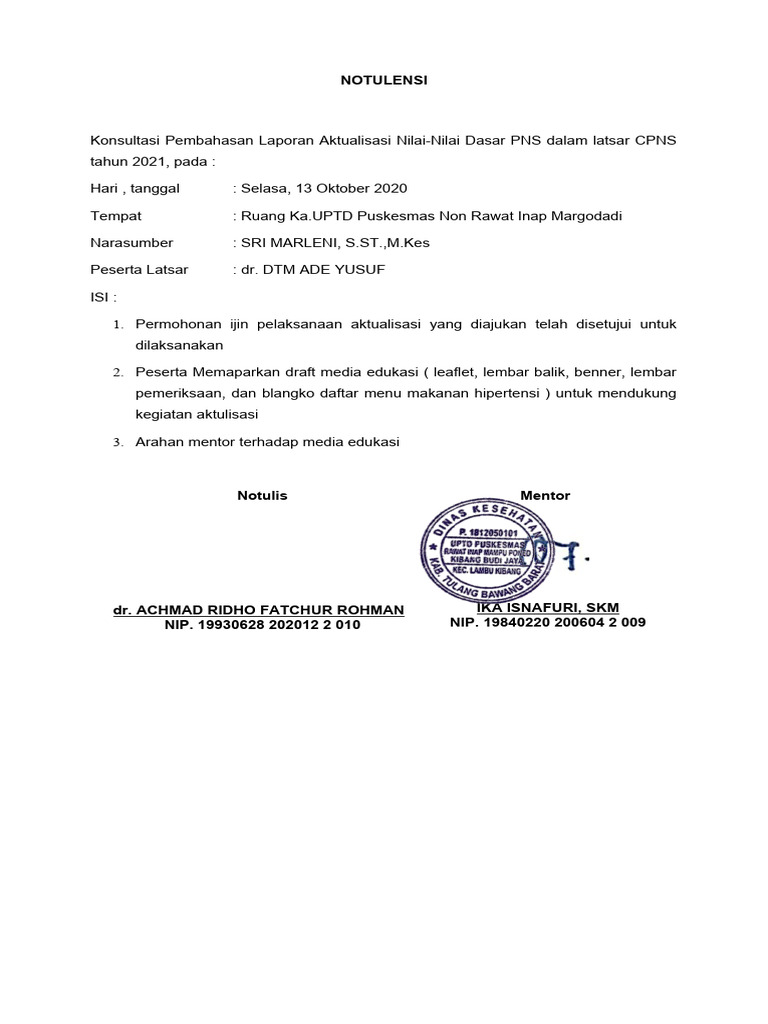 NOTULENSI | PDF