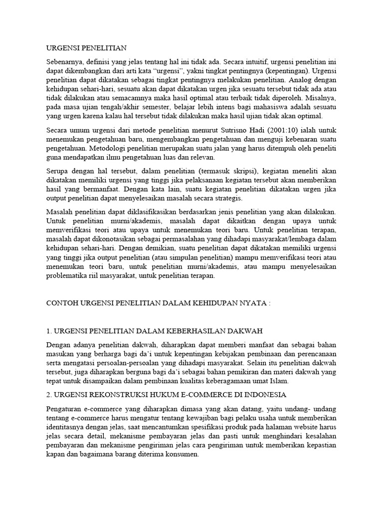Urgensi Penelitian | PDF | Karier & Perkembangan
