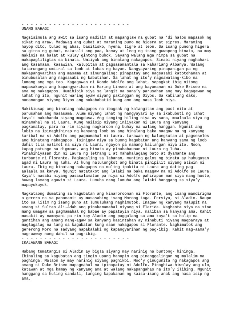 Florante at Laura (FILIPINO) | PDF