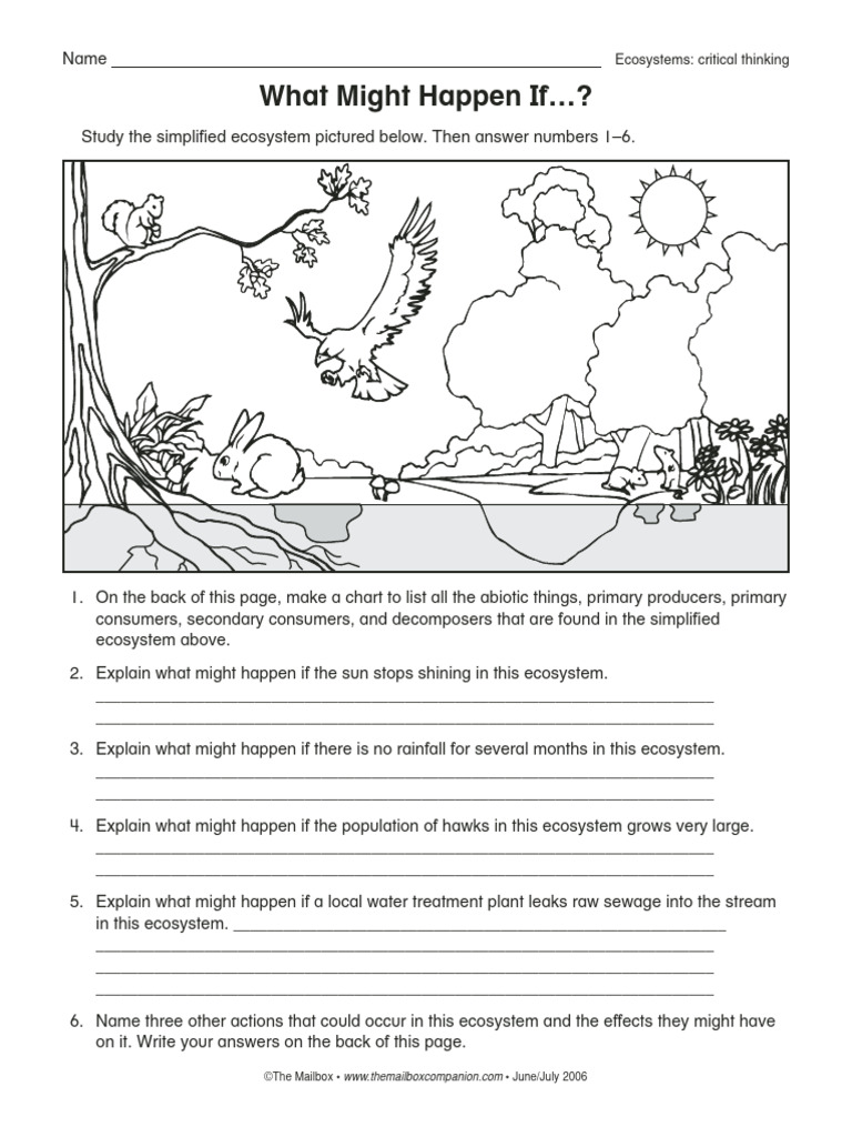 Science Worksheet Ecosystems | PDF
