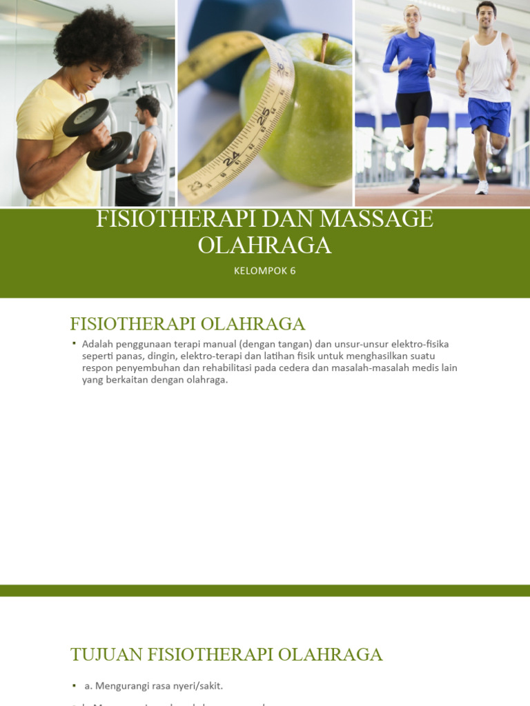 Fisiotherapi Dan Massage Olahraga | PDF
