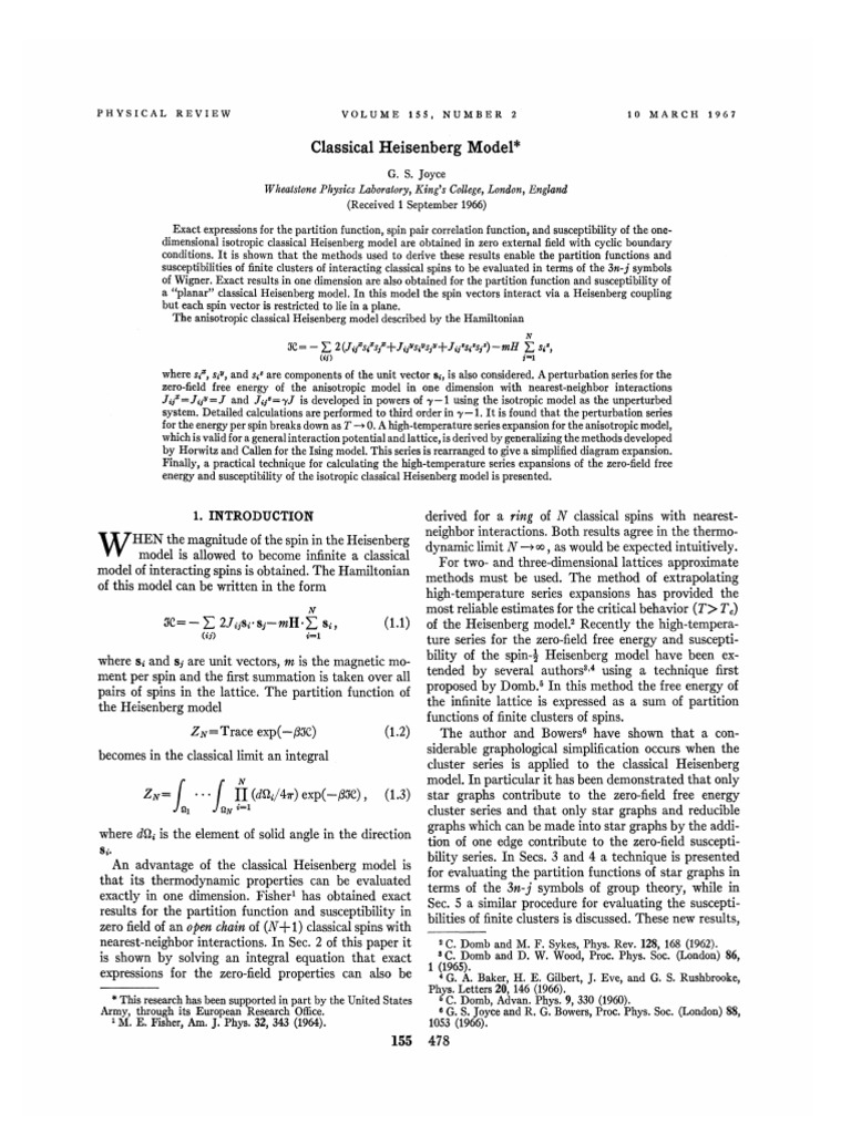 Classical Heisenberg Model | PDF | Perturbation Theory (Quantum ...