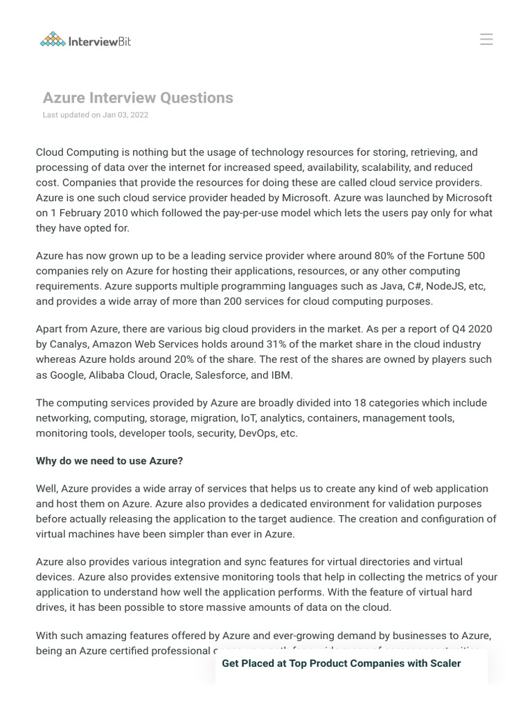 Azure | PDF | Cloud Computing | Microsoft Azure