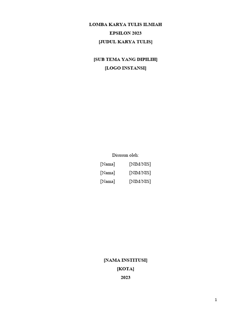 Format Penulisan LKTI | PDF