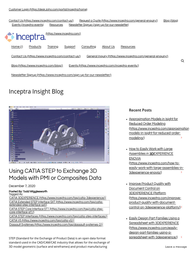 Using CATIA STEP To Exchange 3D Models With PMI or Composites Data ...