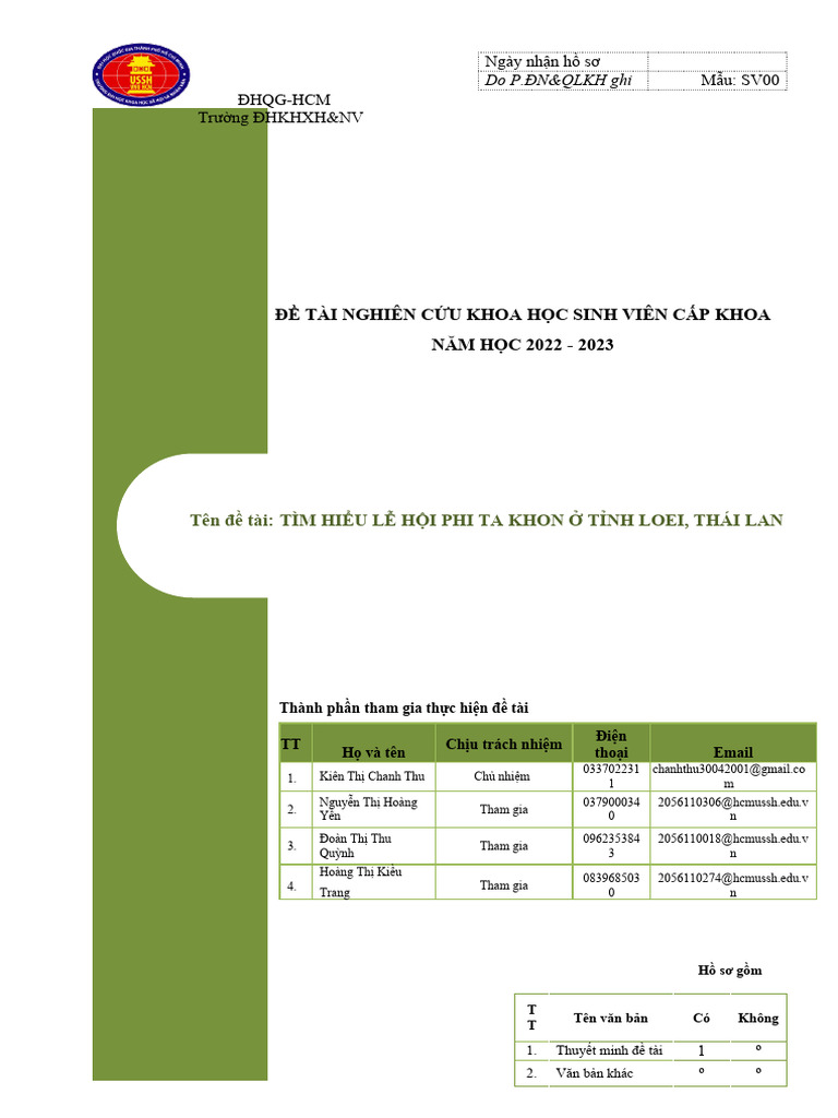 Mau-SV00 SV01 ThaiLanhoc | PDF