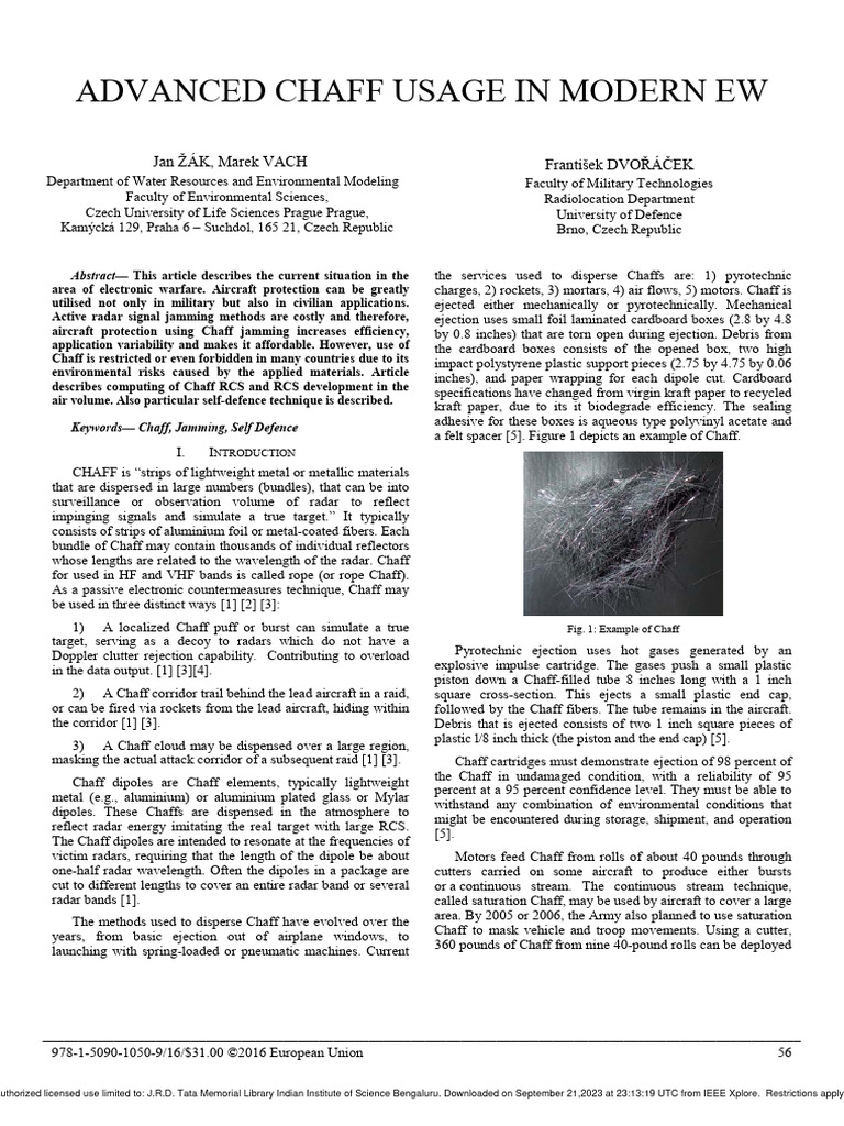 Advanced Chaff Techniques in EW | PDF | Radar | Telecommunications ...