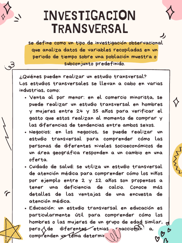 Investigación Transversal y Longitudinal | PDF | Metodología de ...