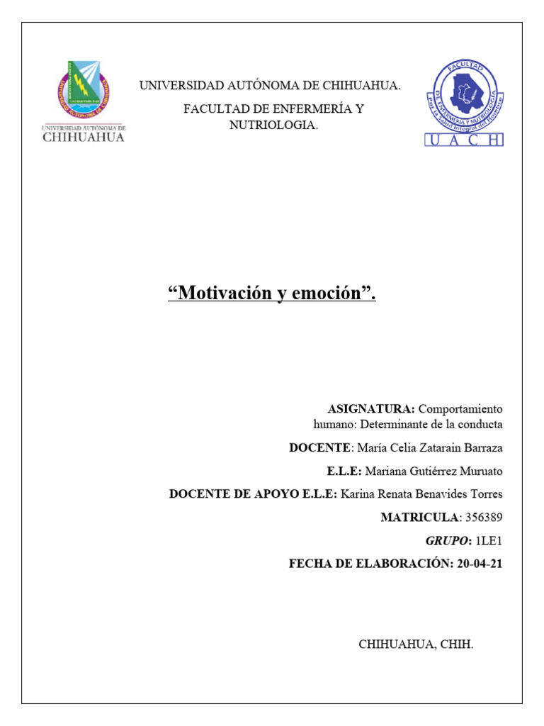 Motivación Y Emoción Pdf