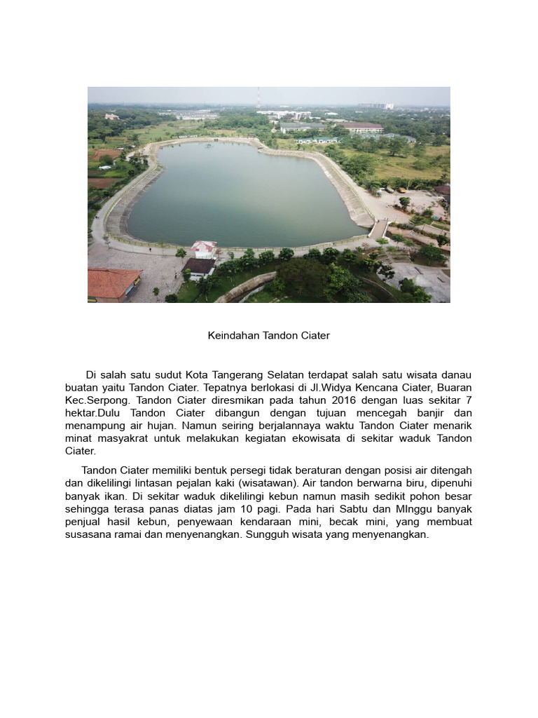 Keindahan Tandon Ciater Tangerang | PDF