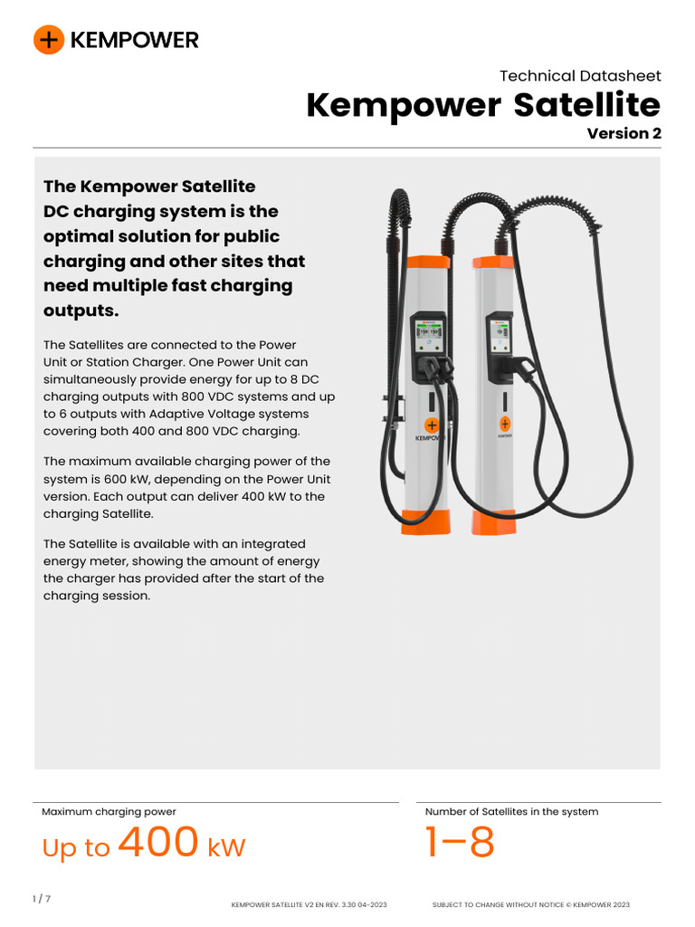 Kempower Satellite Version 2 Datasheet Rev.3.30 04-2023 en | Download ...