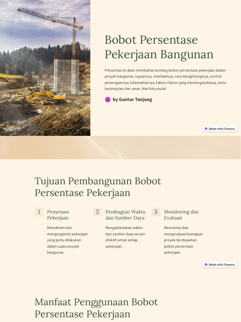 Bobot Persentase Pekerjaan Bangunan | PDF