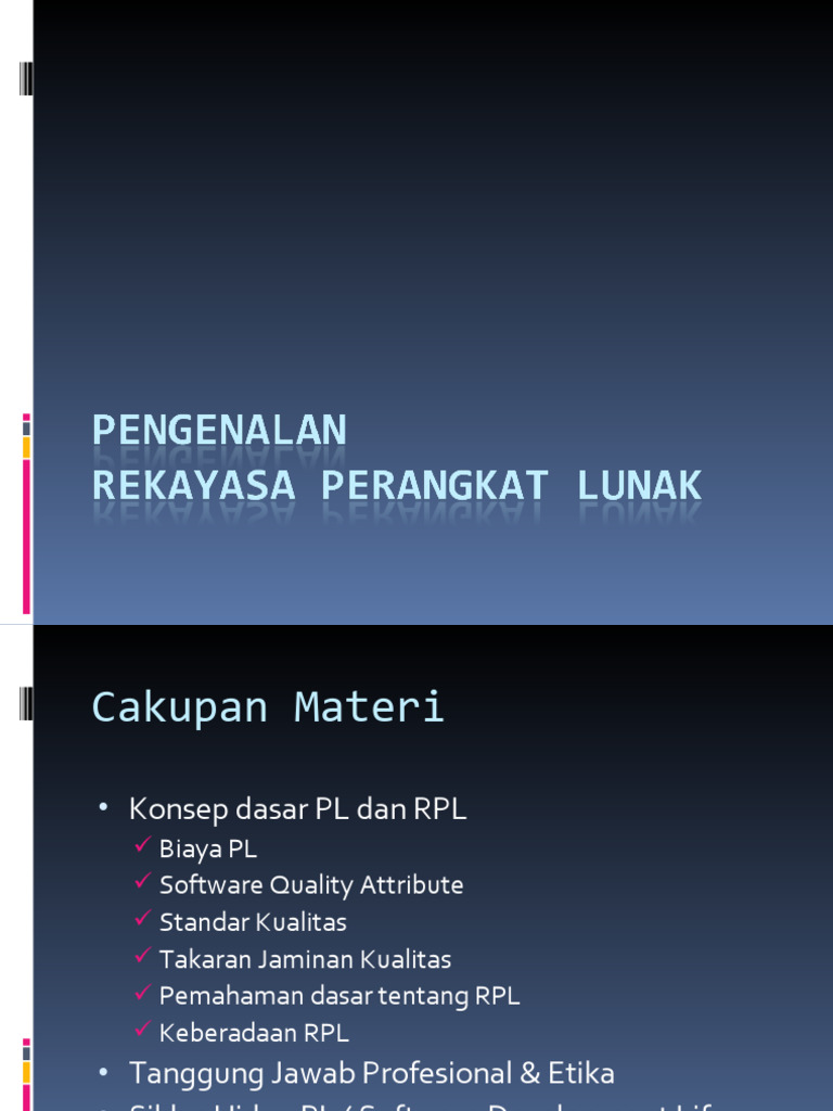 RPL 2 Pengenalan Rekayasa Perangkat Lunak | PDF
