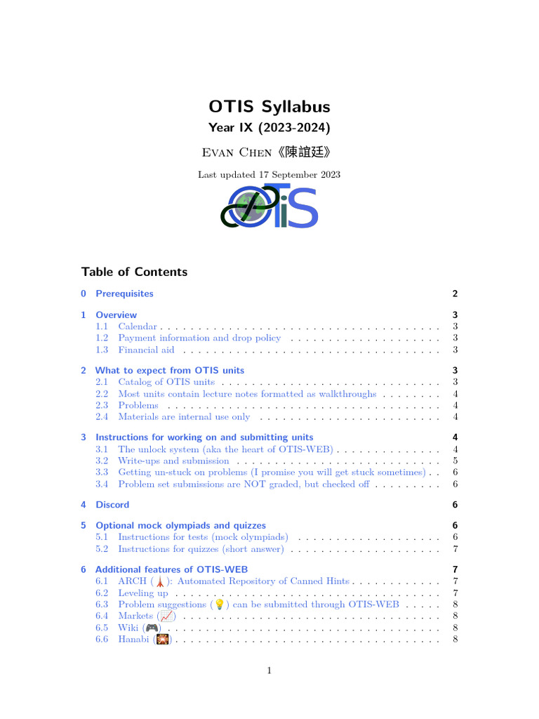Otis Syllabus | PDF | Mathematics | Function (Mathematics)