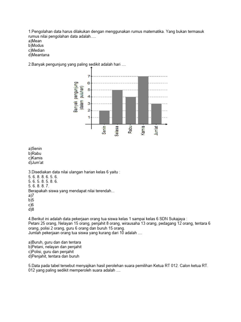 Latihan Soal Pengolahan Data Pdf
