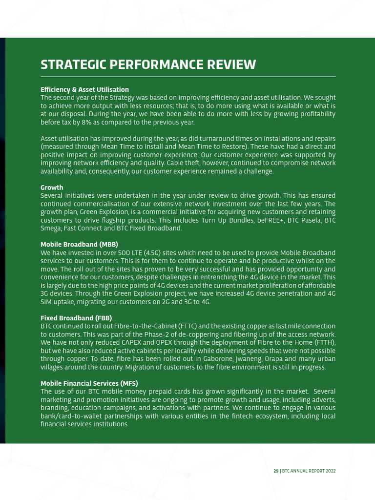 BTC ANNUAL REPORT Single Page 29 | Download Free PDF | Fiber To The X | 4 G