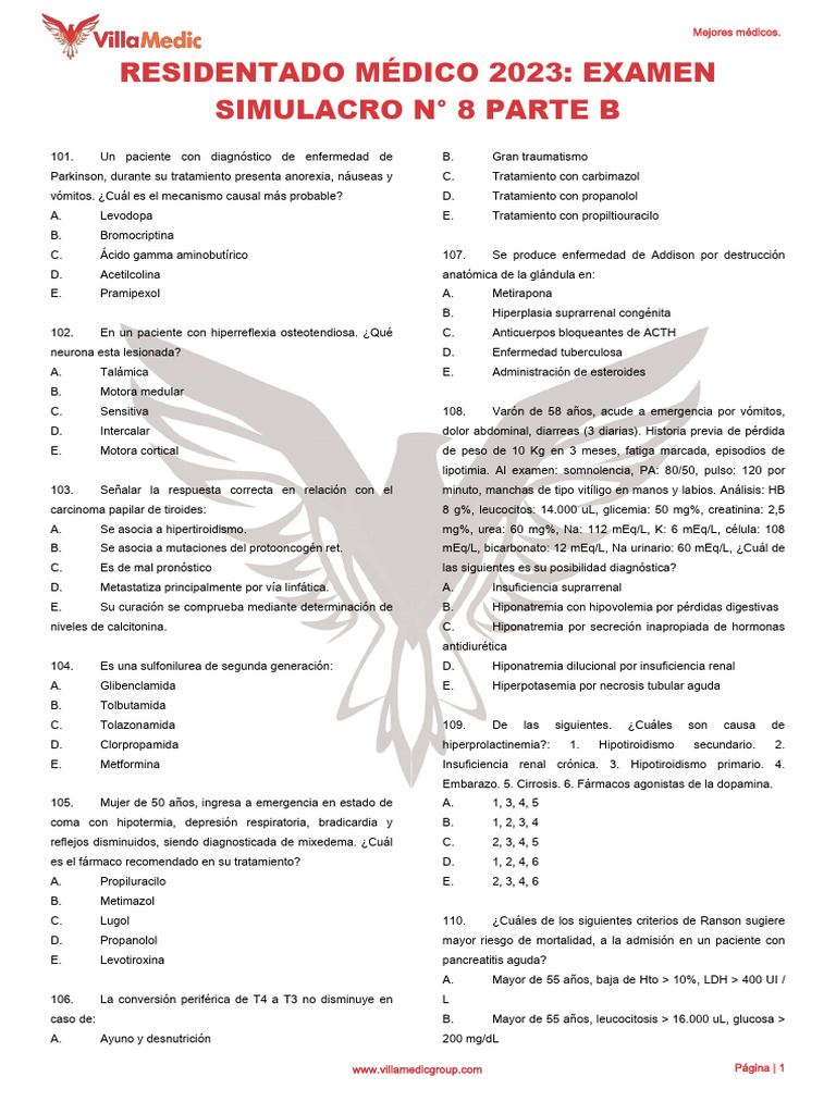 RM 2023 - Examen Simulacro 8 B | PDF | Septicemia | El embarazo