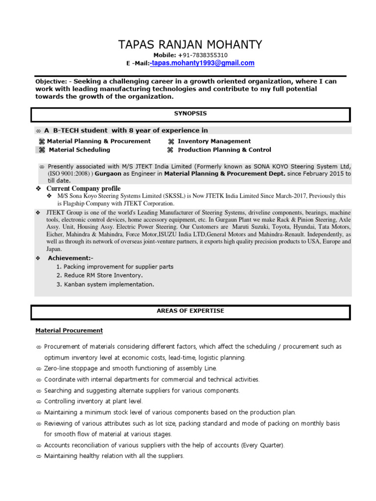 Tap Resume | PDF | Supply Chain | Inventory