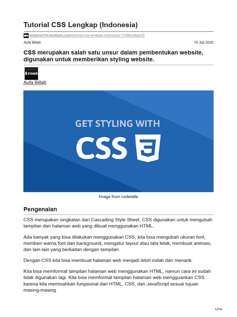 Tutorial CSS Lengkap Indonesia | PDF | Karier & Perkembangan | Metode & Bahan Ajar