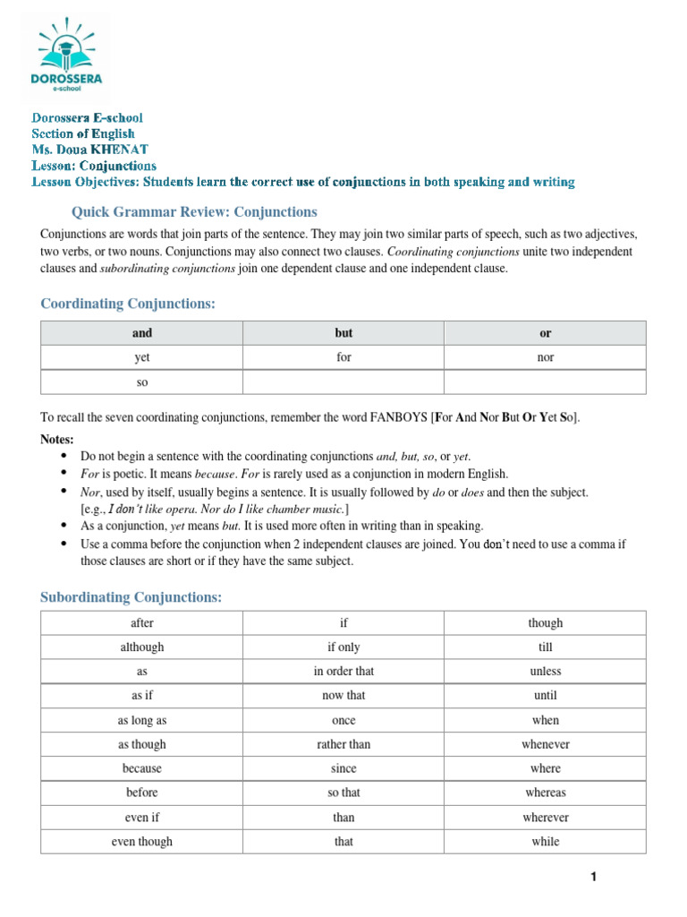 Conjunction S | PDF | Grammar | Syntax