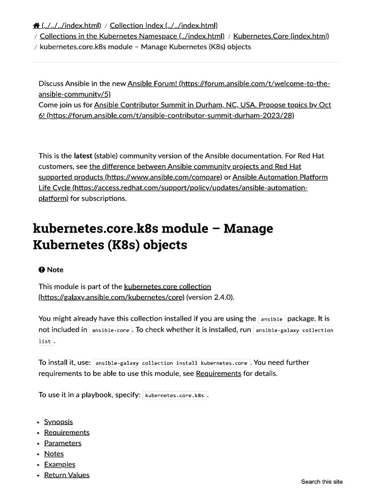 k8s Module Ansible | PDF