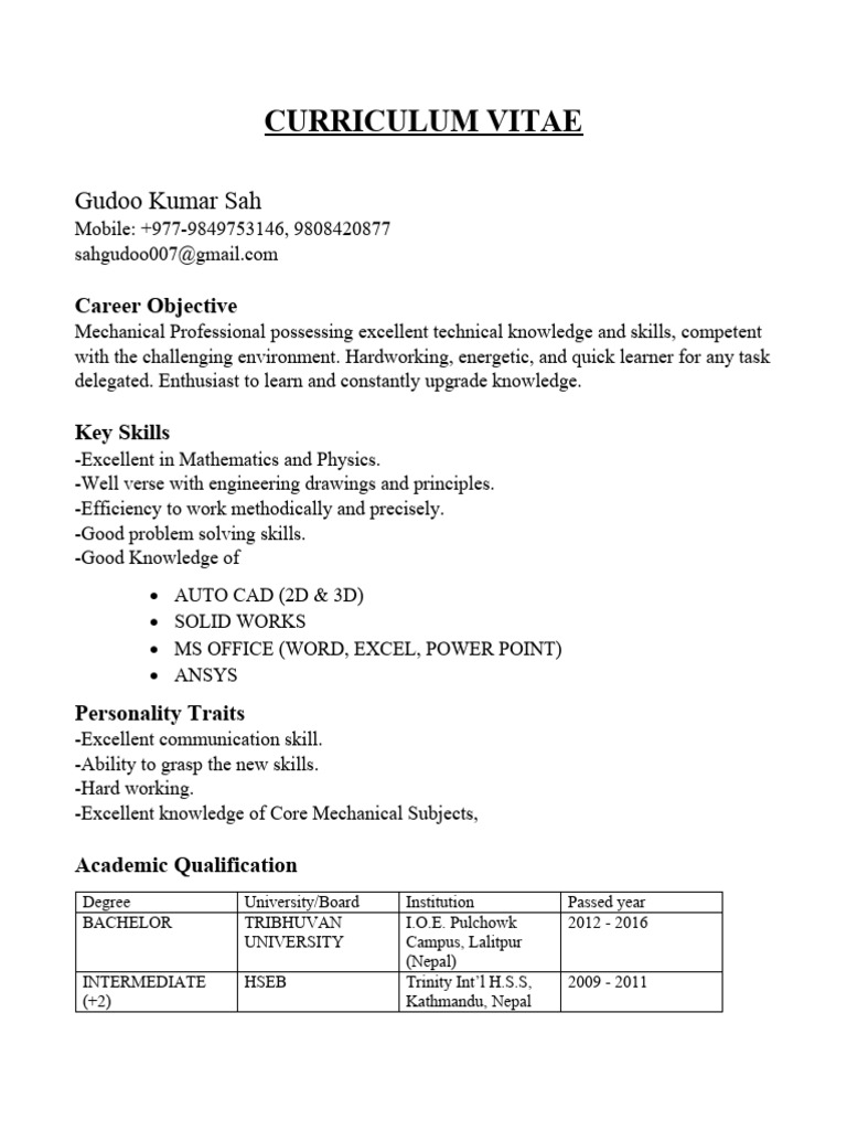 Gudoo CV | PDF | Nepal | Physical Sciences