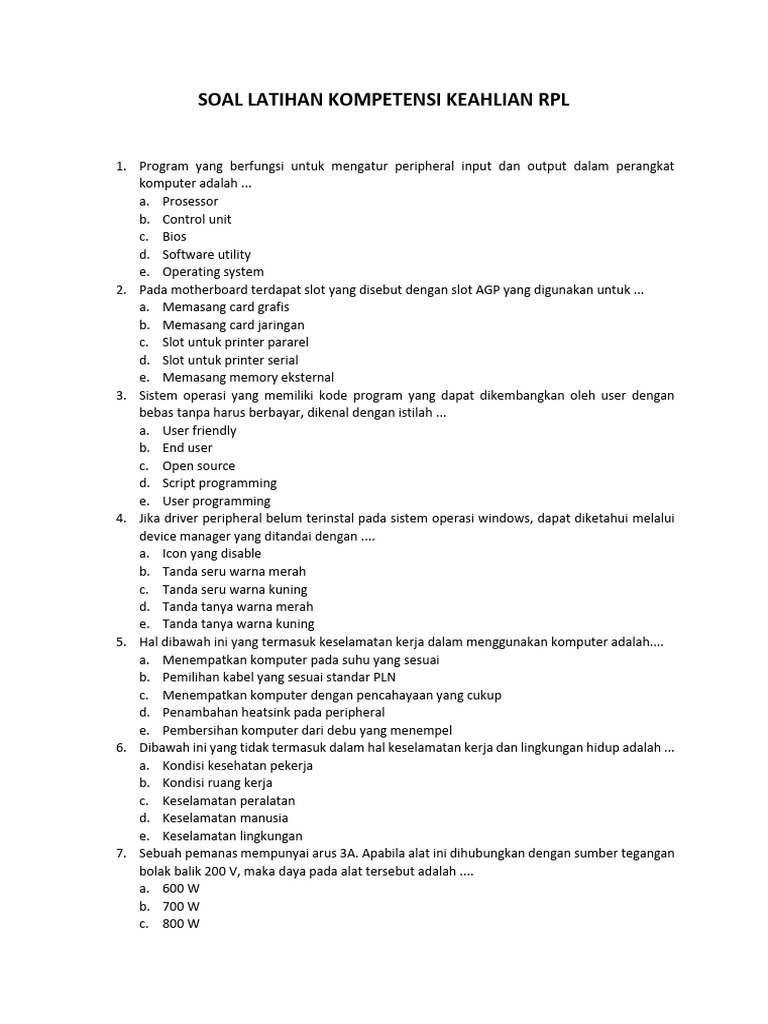 Soal Latihan RPL | PDF