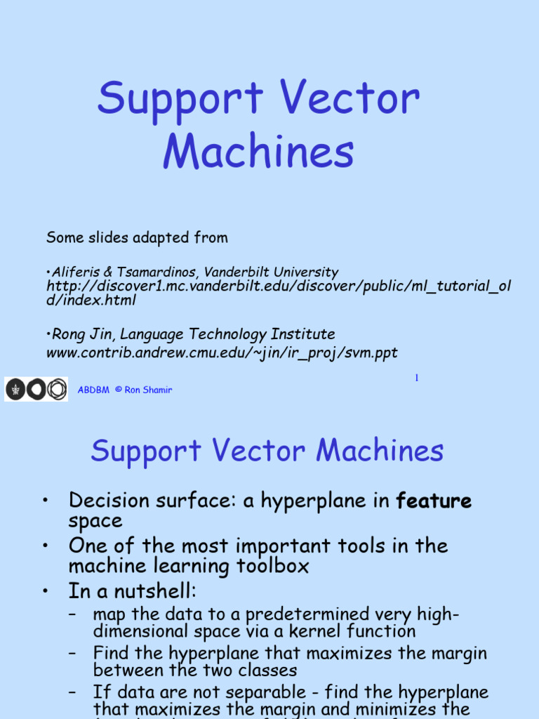 Support Vector Machines: Some Slides Adapted From | Download Free PDF | Support Vector Machine ...