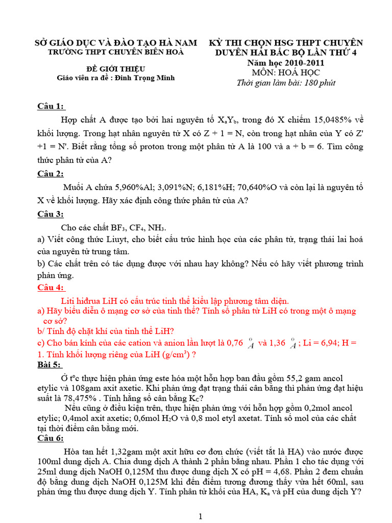 De Thi DHBB 2011 | PDF