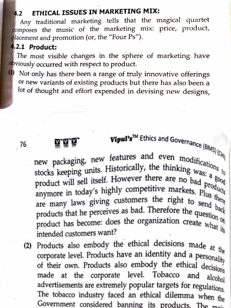 Ethics in Marketing Mix | PDF