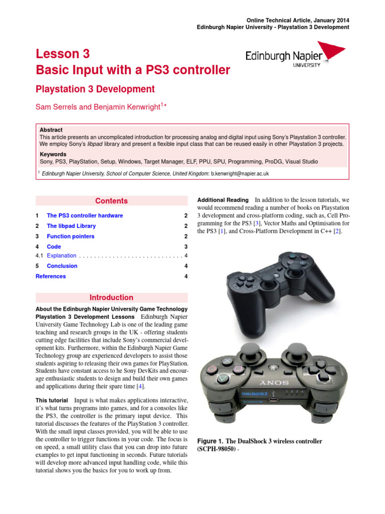 PS3 Controller Input Basics Tutorial | PDF | Games & Activities | Computers