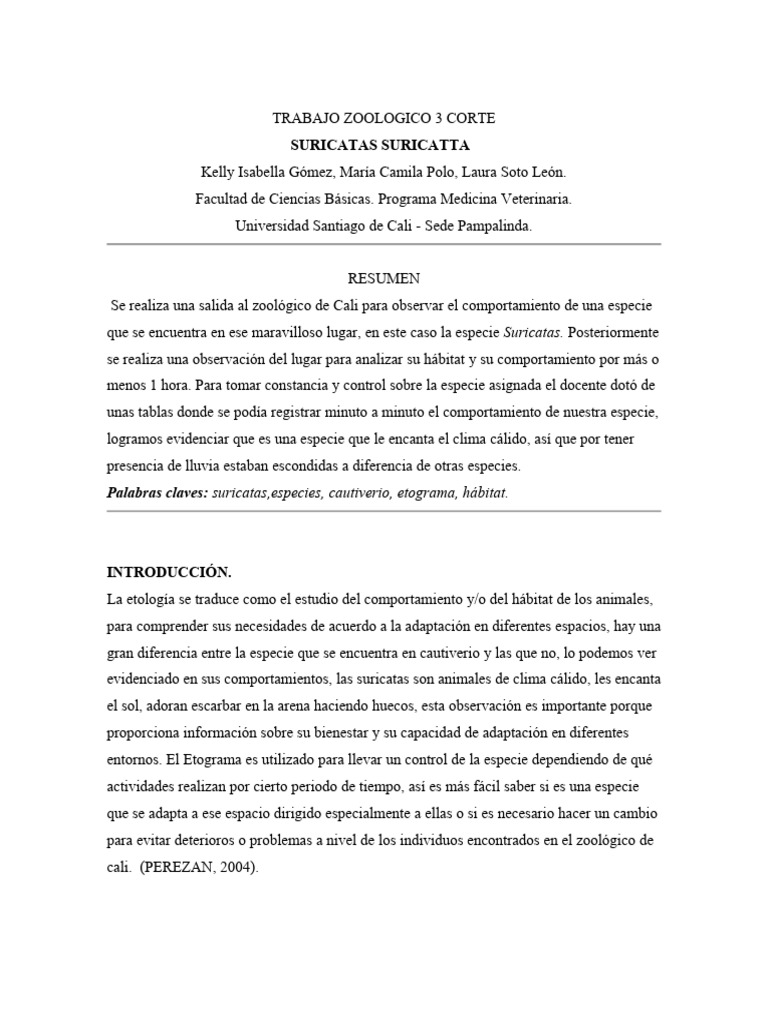Comportamiento y hábitat de suricatas | PDF | Suricata | Ciencias de la ...