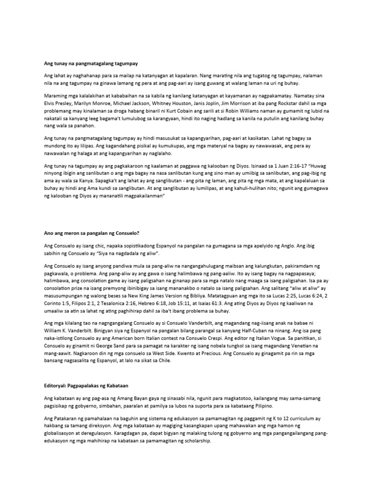 Newsletter Filipino | PDF