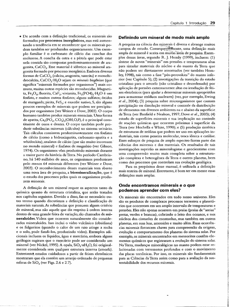 Manual de Cic3aancia Dos Minerais Klein e Dutrow | PDF