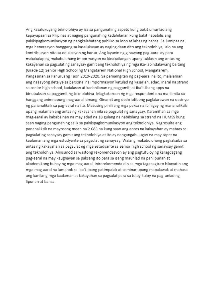 FSPL Abstrak Halimbawa | PDF