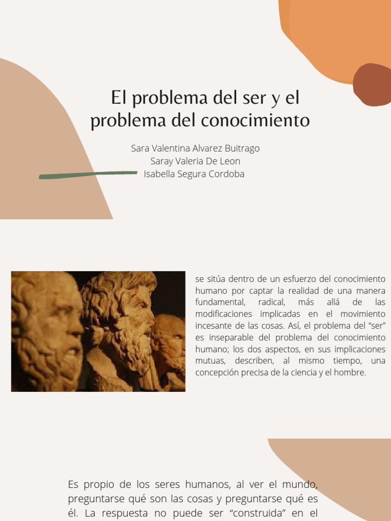 El Problema Del Ser y El Problema Del Conocimiento | PDF | Conocimiento | Pensamiento