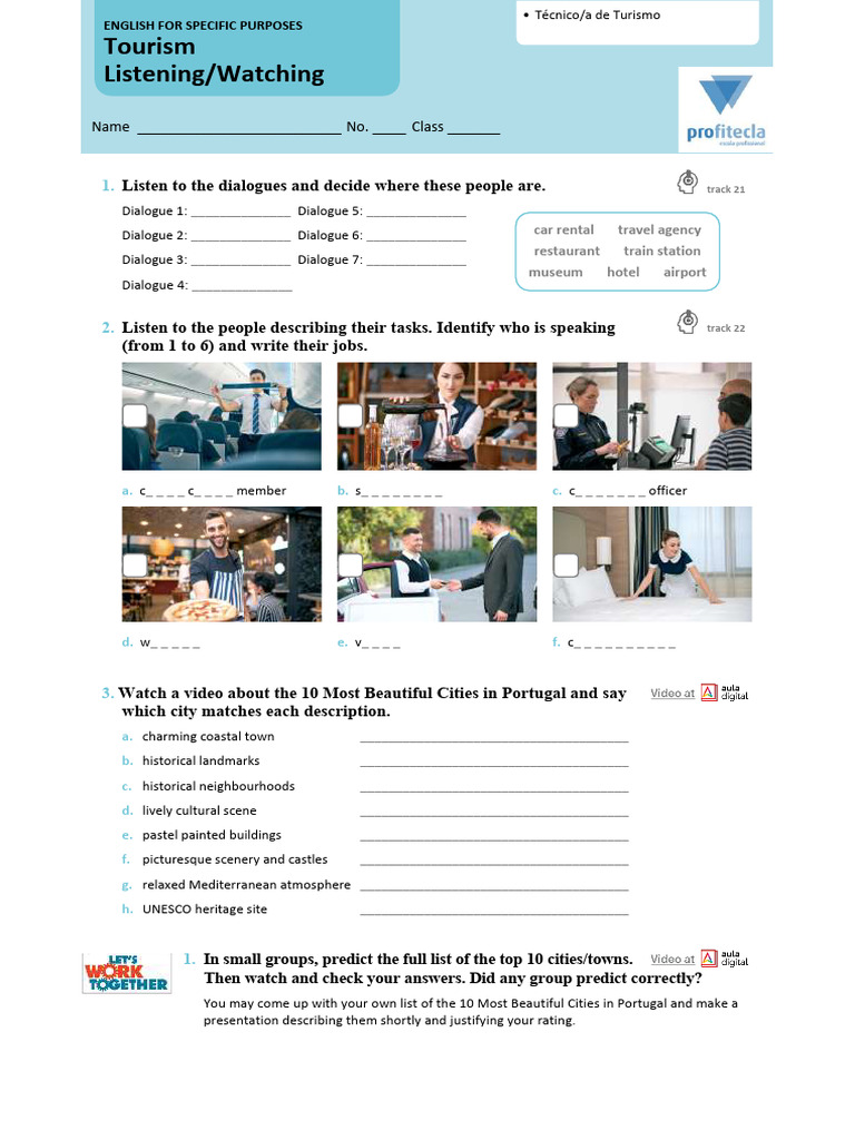 Hospitality Worksheets for Students | PDF | Hotel | Resort