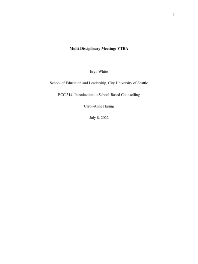 VTRA Protocols in School Conflict Resolution | PDF | School Counselor ...