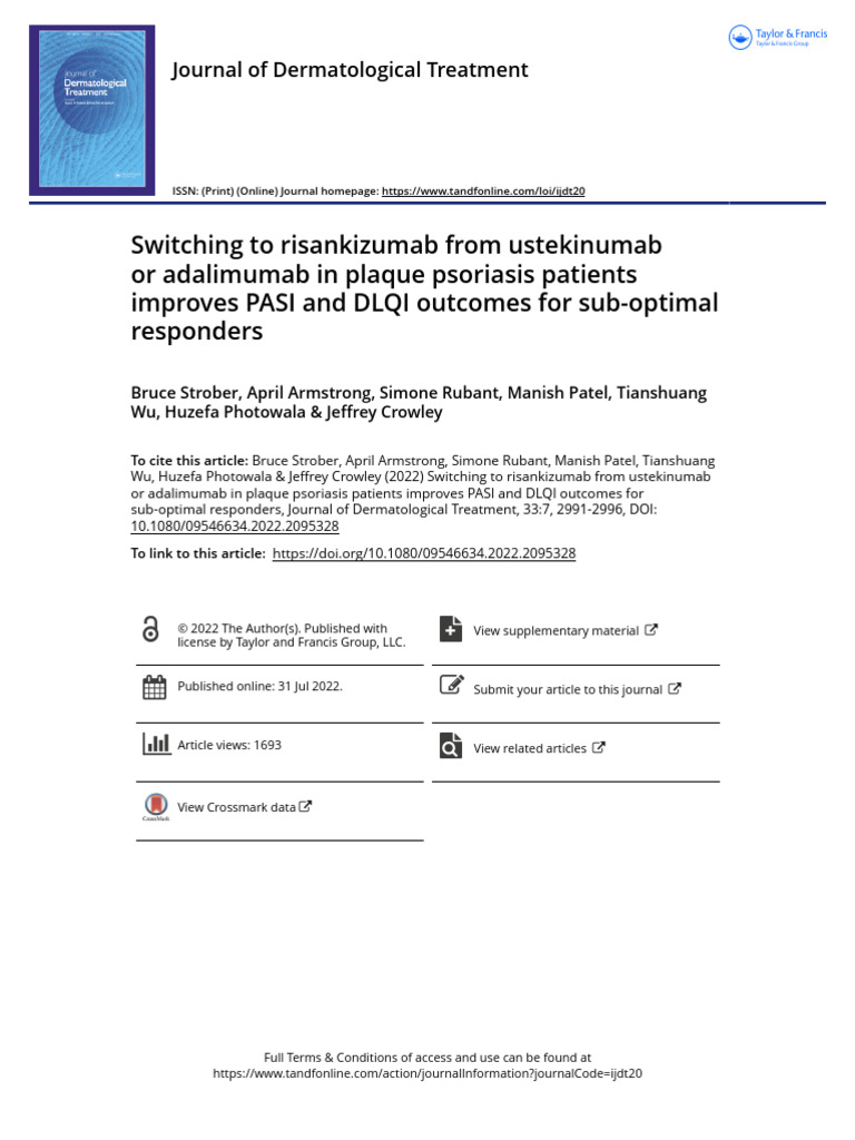 Switching To Risankizumab From Ustekinumab or Adalimumab in Plaque ...